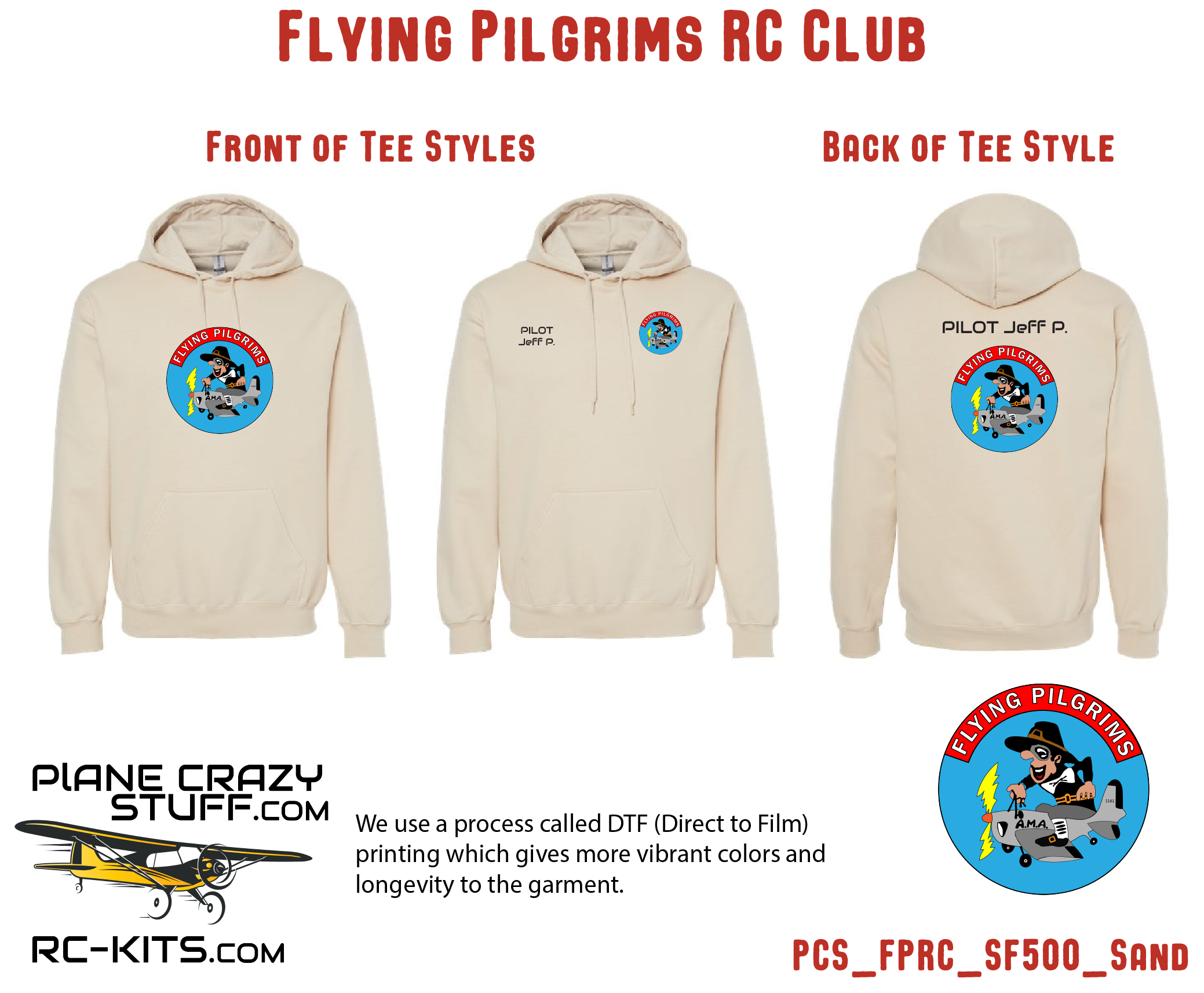 Flying Pilgrims RC Club Hoodie - We make flying fun!!!