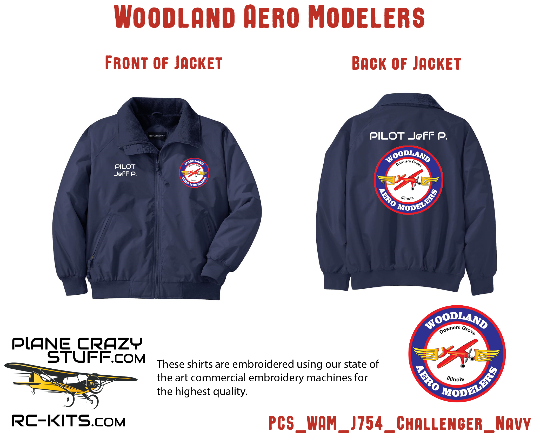 Woodland Aero Modelers PA Challenger Jacket - We make flying fun!!!