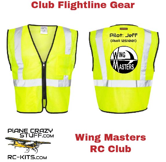 Wing Masters Radio Control Club Safety Vest - We make flying fun!!!