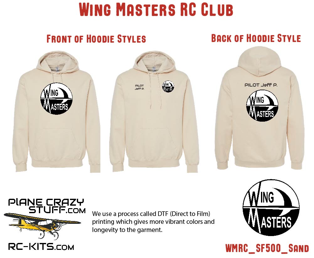 Wing Masters Radio Control Club Hoodie - We make flying fun!!!